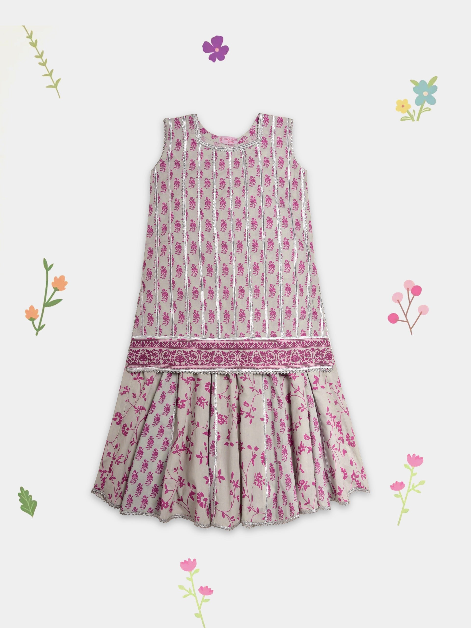 (Kids) - 2 Piece Digital Printed Lawn Suit FKD-032 – Agha Noor Official